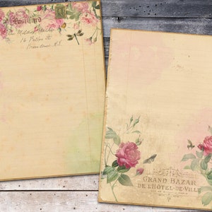 Shabby Rose Lined Paper, Digital Stationery, Rose Writing Paper ...