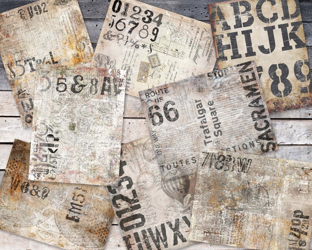 Grunge Journal Paper, Industrial Paper, Steampunk Printable, Digital ...