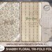 Shabby Floral Folio, Junk Journal Printable, Tri Fold Folio Kit, Happy ...
