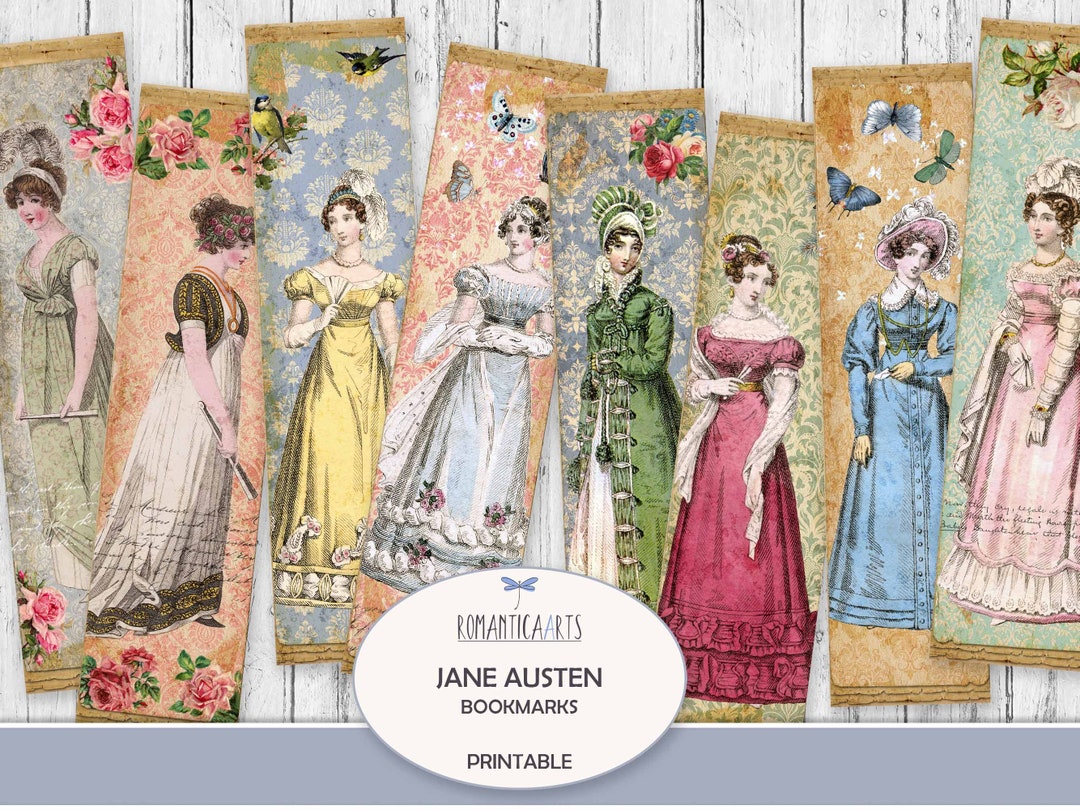 Jane Austen Bookmarks, Austen Strips, Regency Papers, Austen Scrapbook ...