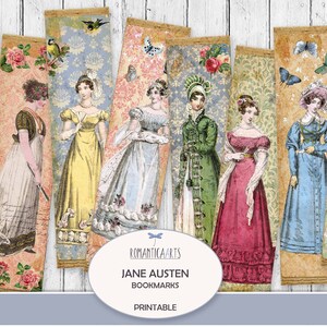 Jane Austen Bookmarks, Austen Strips, Regency Papers, Austen Scrapbook ...