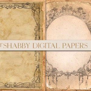 Vintage Frame Papers, Shabby Journal Paper, Layered Pages, Junk Journal ...