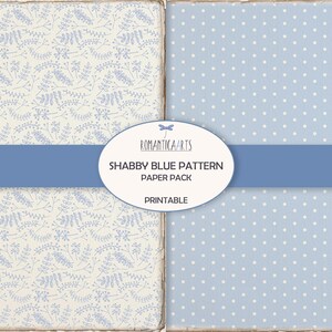 Shabby Blue Pattern Papers, Blue Wallpaper, Digital Background, Junk ...