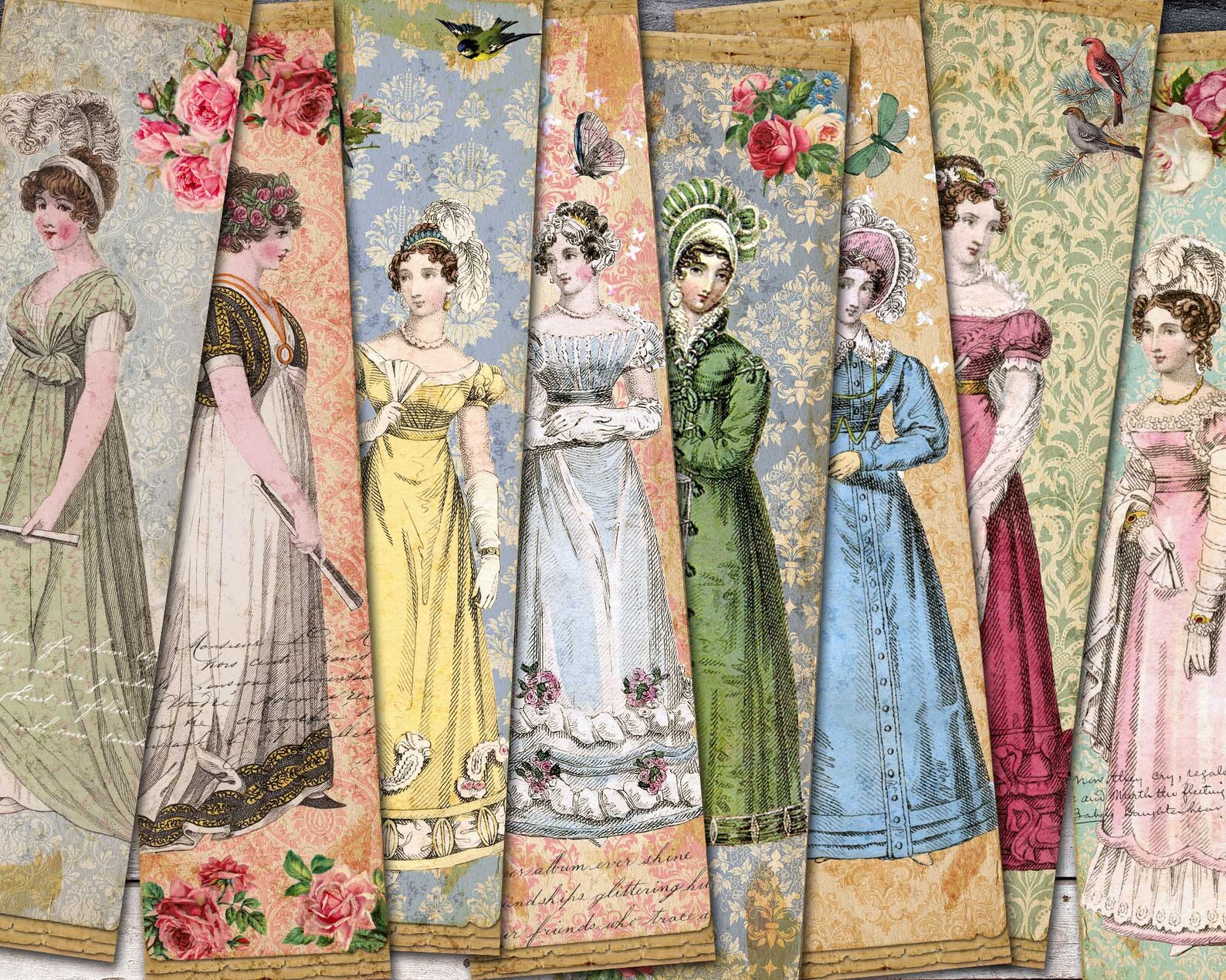 Jane Austen Bookmarks Austen Strips Regency Papers Regency - Etsy