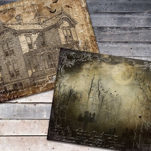 Haunted Halloween Journal Pages, Creepy Halloween Digital Papers ...