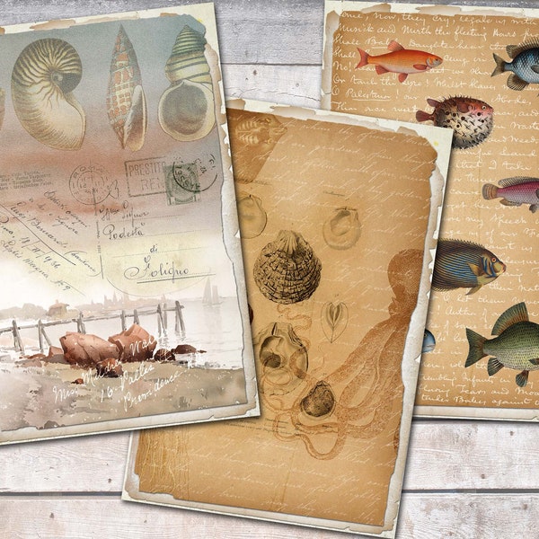 Digital Vintage Nautical Craft Paper - Etsy