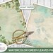 Green Leaves Journal Pages, Greenery Digitals, Shabby Leaves, Botanical ...
