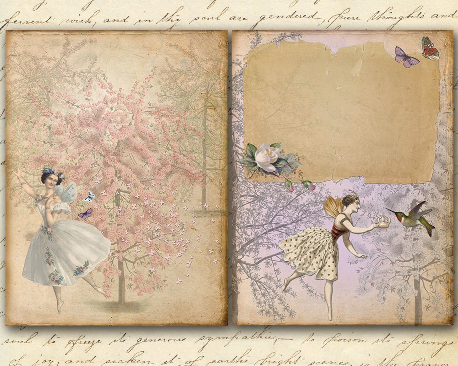 Fairy Tale Journal Kit Digital Magical Collage Sheet Vintage - Etsy