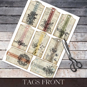 French Grain Sack Tags, Shabby French Tags, Vintage Hang Tag, Tag ...