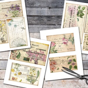 Botanical Ephemera Paper Pack, Printable Scraps, Botanical Bundle ...
