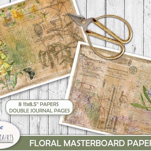 Floral Masterboard Paper, Botanical Digital, Floral Digital, Garden ...