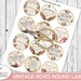 Printable Vintage Roses Round Label, French Advertising Digital ...