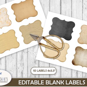 Editable Blank Label, Blank Jar Labels, Shabby Labels, Edit Yourself ...