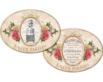 Perfume Labels Vintage Roses French Perfume Labels