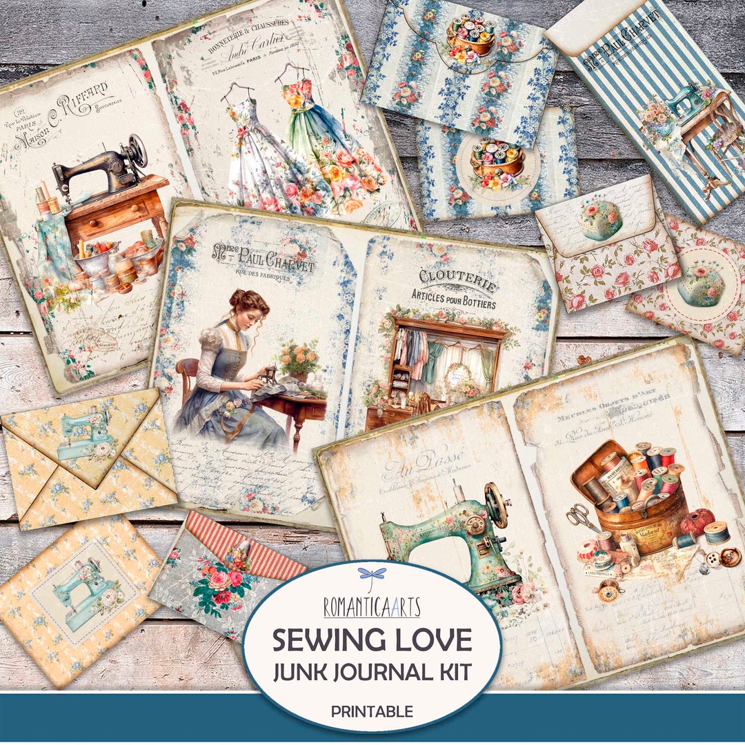 Sewing Love Journal Kit, Junk Journal Printable, Digital Sewing Kit ...