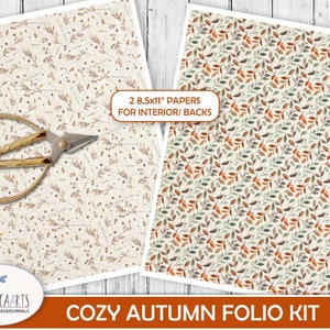 Cozy Autumn Four-fold Folio Kit, Fall Printable, Fold-over Tabbed Folio ...