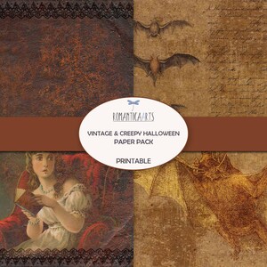 Digital Halloween Printable Paper Pack, Creepy Paper for Crafting ...