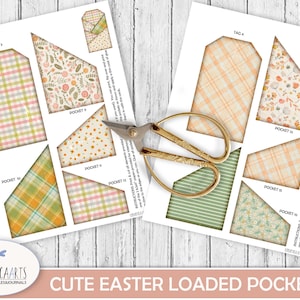 Cute Easter Loaded Pockets, Junk Journal Pockets, Easter Ephemera ...