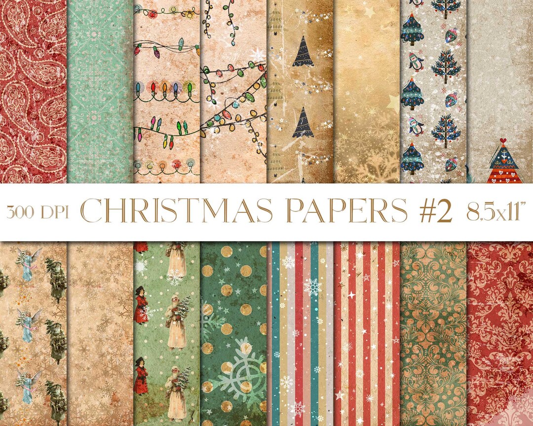 Printable Shabby Christmas Crafting Paper, Christmas Journal Paper ...