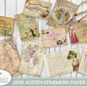 Jane Austen Ephemera Paper Pack, Austen Bundle, Austen Scraps, Jane ...