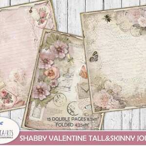 Shabby Valentine Tall Skinny Journal, Valentine's Papercraft Kit ...