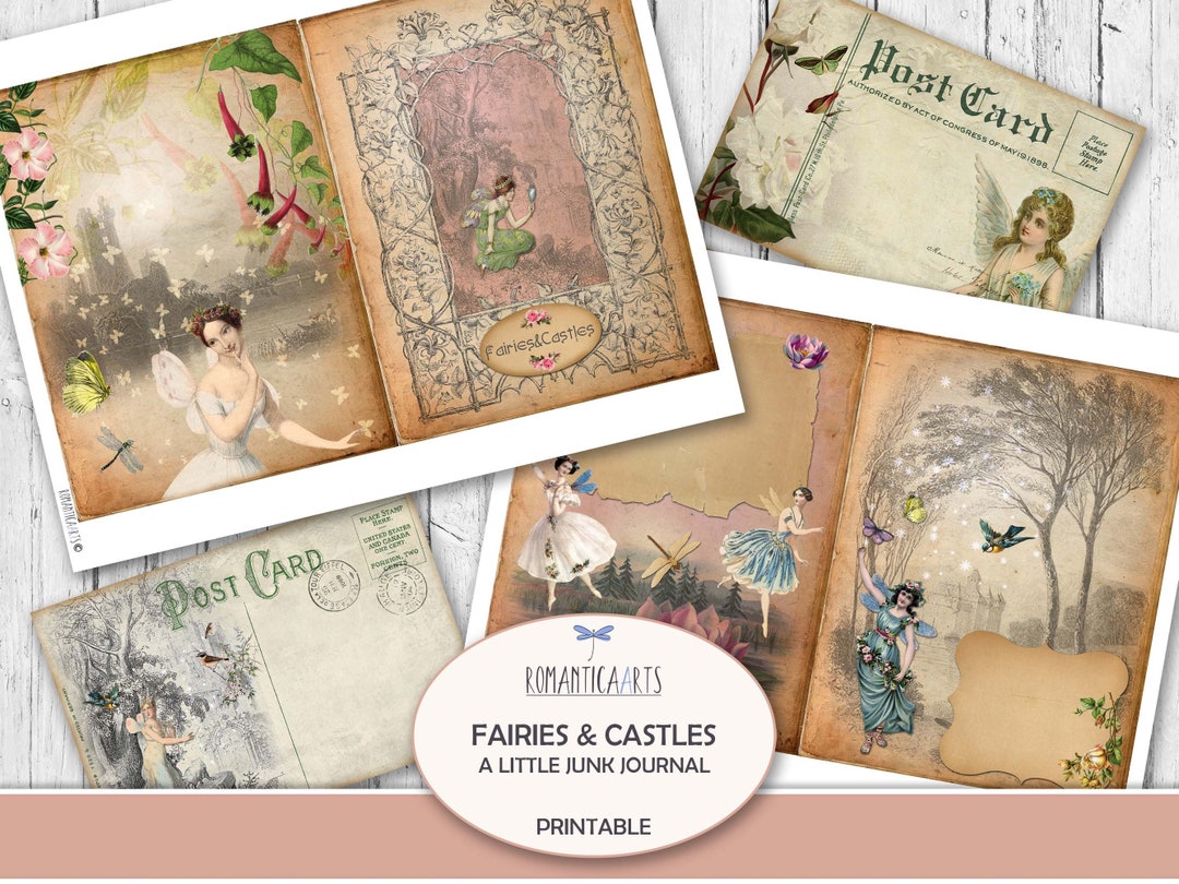 Fairies and Castles Journal, Digital Junk Journal Kit, Fairy Scrapbook ...