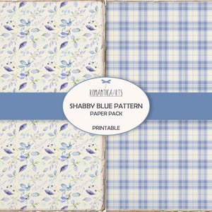 Shabby Blue Pattern Papers, Blue Wallpaper, Digital Background, Junk ...