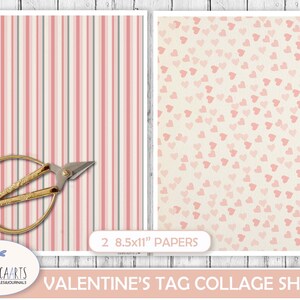 Junk Journal Kit, Tag Collage Sheet, Valentine Printable, Vintage ...