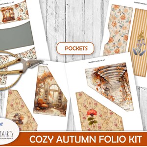 Cozy Autumn Four-fold Folio Kit, Fall Printable, Fold-over Tabbed Folio, Loaded Folder, Folio ...