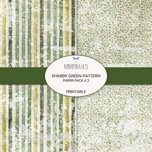 Shabby Green Pattern Paper, Digital Paper Pack, Vintage Green Paper ...