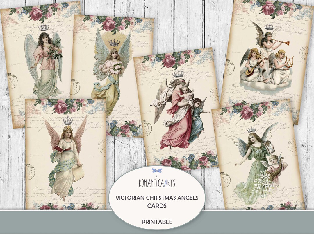 Victorian Angels Cards Digital Downloads, Christmas Digital Shabby ...