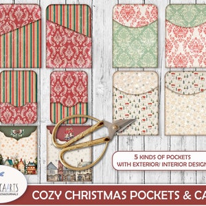 Cozy Christmas Envelopes and Cards, Christmas Junk Journal Printables ...