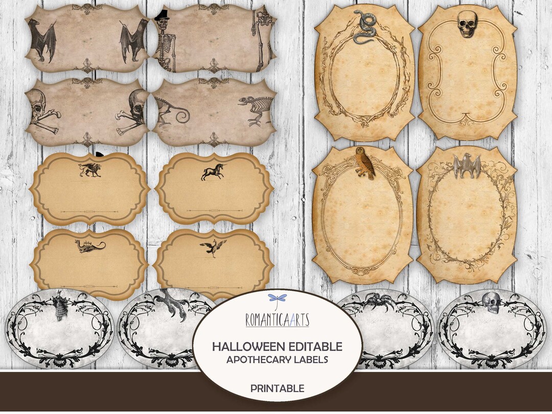 Halloween Editable Apothecary Labels, Creepy Digital Potion Labels ...