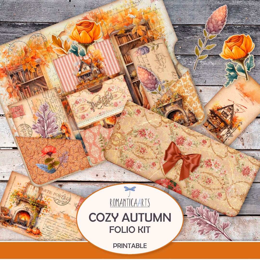Cozy Autumn Folio Kit, Fall Printable, Tri Fold Folio, Loaded Folder ...