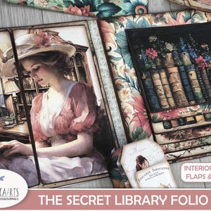 Folio Printable Kit, Secret Library Junk Journal Folio, Pocket Digital ...