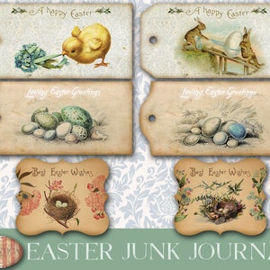 Easter Journal Kit, Spring Junk Journal, Easter Scrapbook Kit, Spring Ephemera, Easter Bunny ...