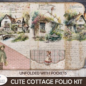 Cute Cottage Folio Kit, Tri Fold Folio Kit, Cottage Girls, Shabby Folio ...