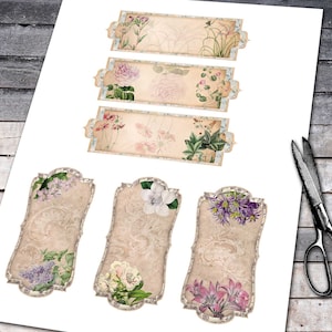 Editable Botanical Labels, Write on Floral Labels, Shabby Flower ...