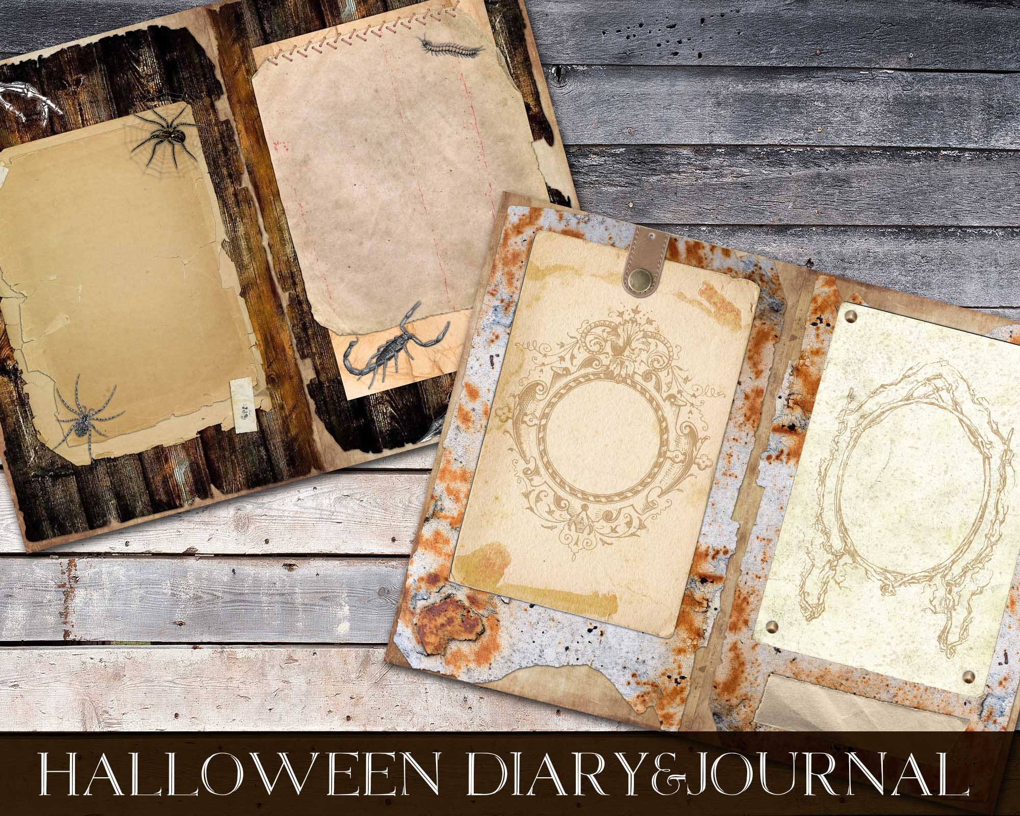 Creepy Halloween Diary and Junk Journal Kit Grungy Halloween | Etsy