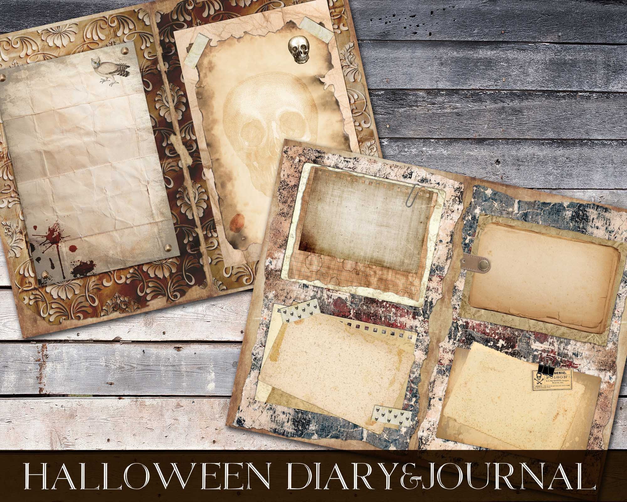 Creepy Halloween Diary and Junk Journal Kit Grungy Halloween | Etsy