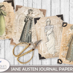Jane Austen Paper Pack, Junk Journal Printable, Digital Jane Austen ...