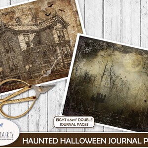Haunted Halloween Journal Pages, Creepy Halloween Digital Papers ...