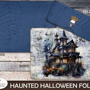 Haunted Halloween Folio Kit, Junk Journal Printable, Halloween Folder, Tri Fold Folio, Loaded ...