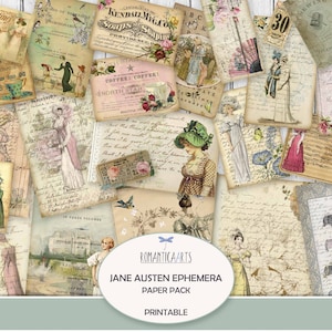 Jane Austen Ephemera Paper Pack, Austen Bundle, Austen Scraps, Jane ...