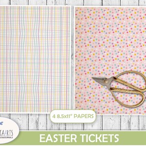 Printable Easter Tickets for Crafting, Easter Digital Paper, Easter ...