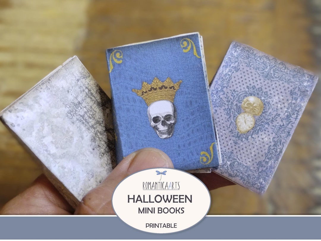 Creepy Halloween Mini Books for Doll House, Miniature Book, Gothic ...