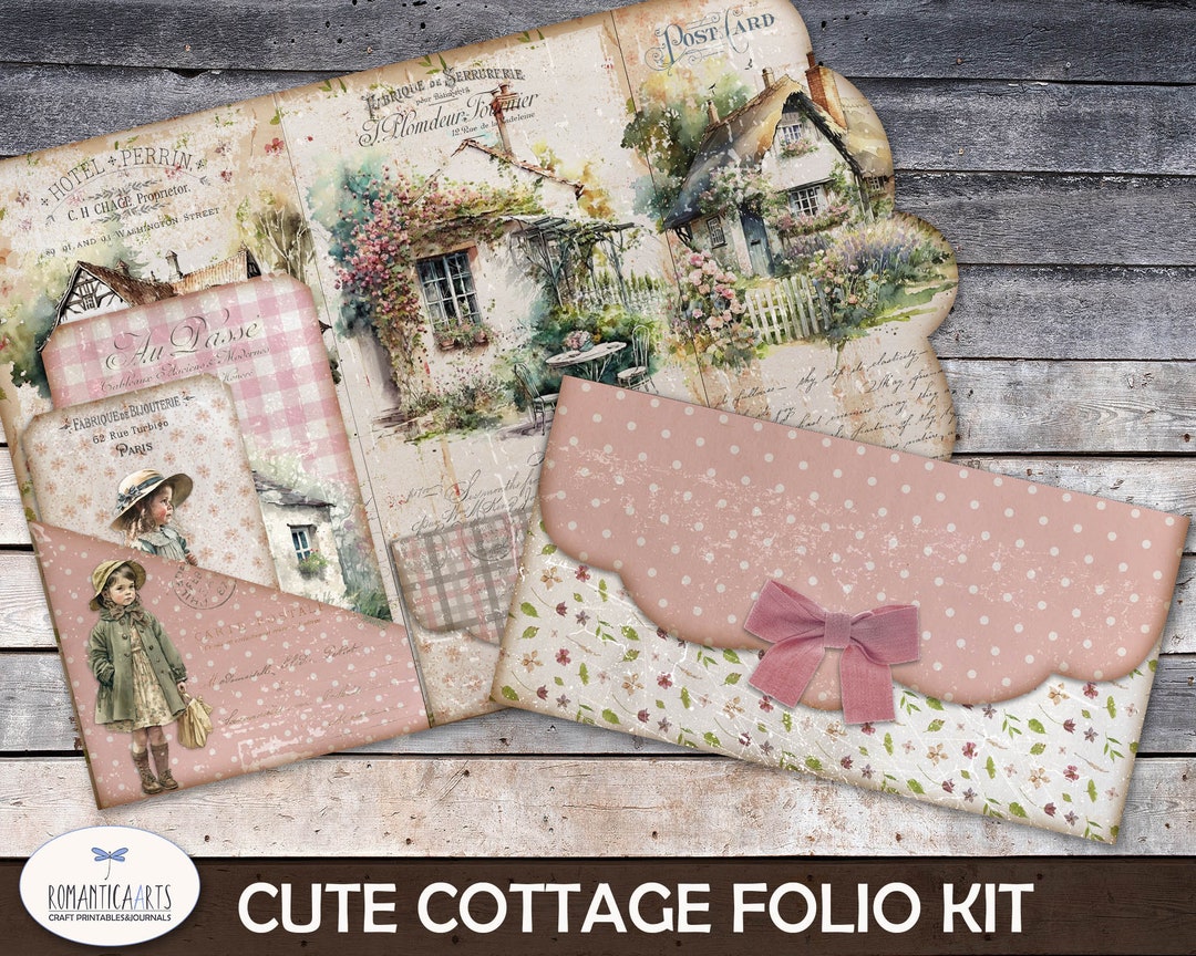 Cute Cottage Folio Kit Tri Fold Folio Kit Cottage Girls - Etsy