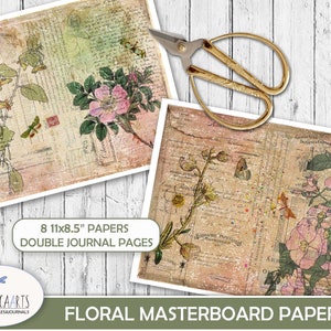 Floral Masterboard Paper, Botanical Digital, Floral Digital, Garden ...