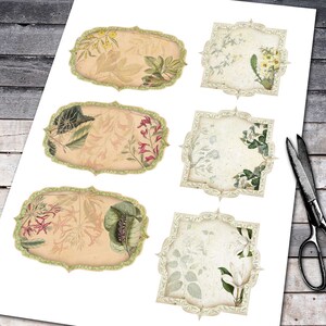 Editable Botanical Labels, Write on Floral Labels, Shabby Flower ...
