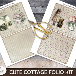 Cute Cottage Folio Kit, Tri Fold Folio Kit, Cottage Girls, Shabby Folio ...